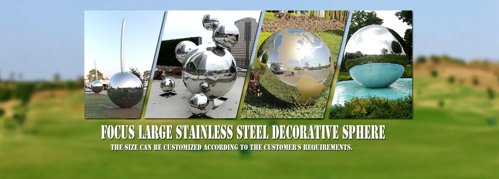 Stainless steel mirror elliptical ball sculpture - sculptureart.art