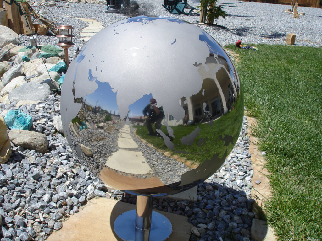 Stainless Steel World Globes Sphere - sculptureart.art