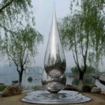 Outdoor Abstract landscape stainless steel water drop sculpture ...