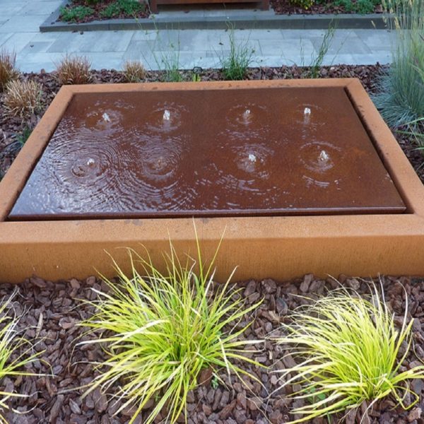 80cm CORTEN steel water bowl decorative garden fountain/waterfall ...