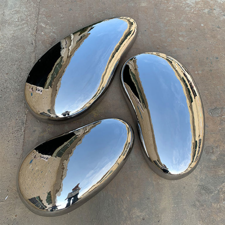 Factory Supply Super Mirror Stone Shape Metal Outdoor Garden Courtyard ...