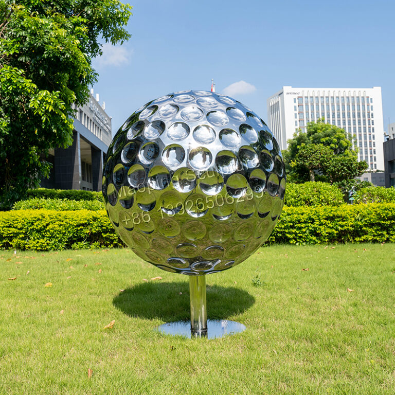 Stainless Steel Golf Ball Sculpture Garden Landscaping Decorative Ball ...